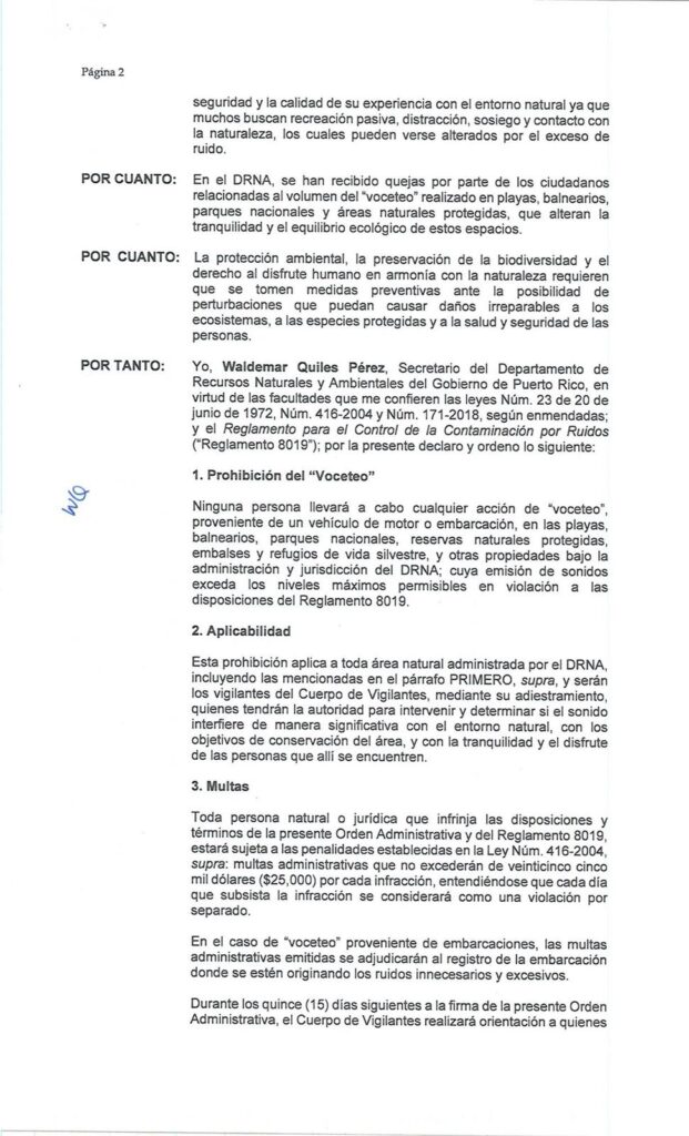 DRNA | ORDEN ADMINISTRATIVA 2025-02 PARA PROHIBIR LA CONTAMINACION ...